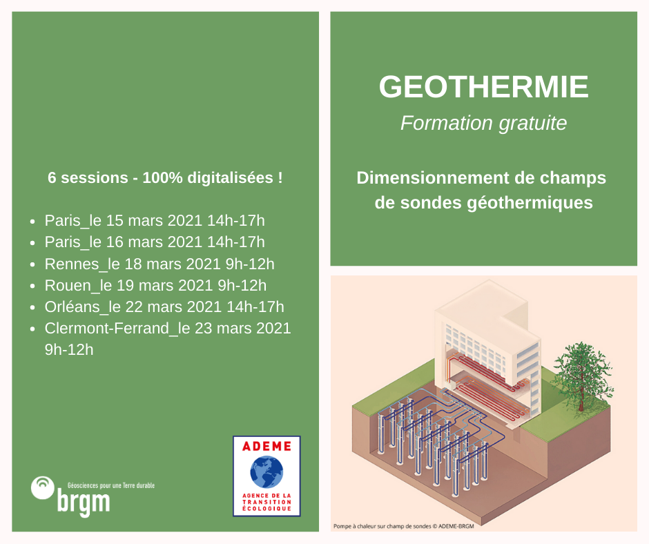 Formation ADEME-BRGM à l'outil de dimensionnement d'échangeurs géothermiques | Geothermies